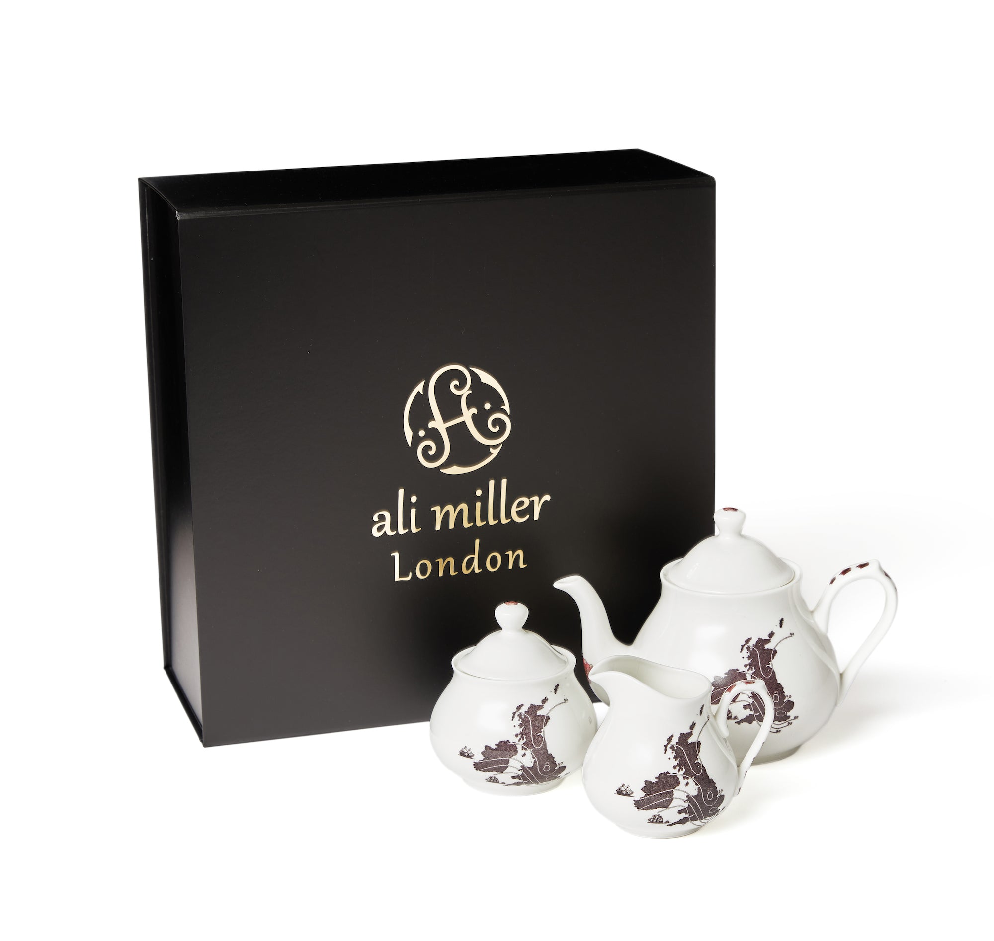 Map Teapot, Milk Jug & Sugar Pot Gift Set – Ali Miller